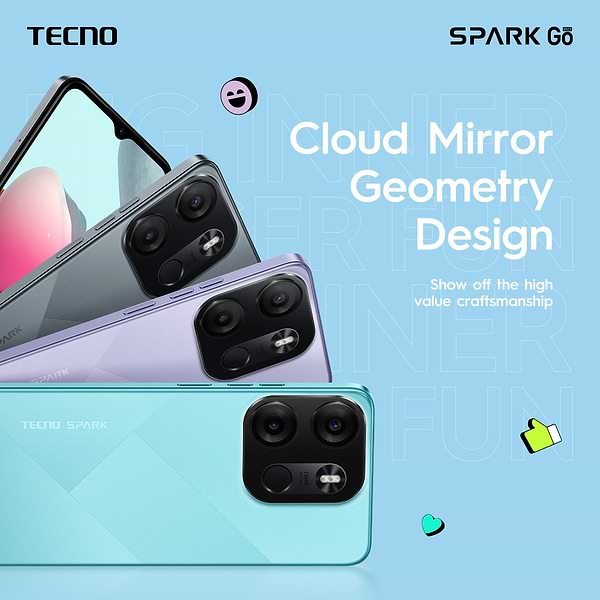 Смартфон Tecno Spark Go 2023 (BF7) 4/64Gb Uyuni Blue купить - цена, характеристики | COMFY
