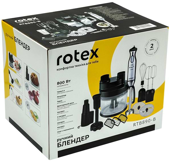 Блендер мини-комбайн Rotex RTB890-B купить - цена, характеристики | COMFY